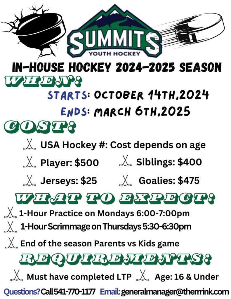 Hockey – The RRRink | Ice Skating & Hockey Rink in Medford Oregon